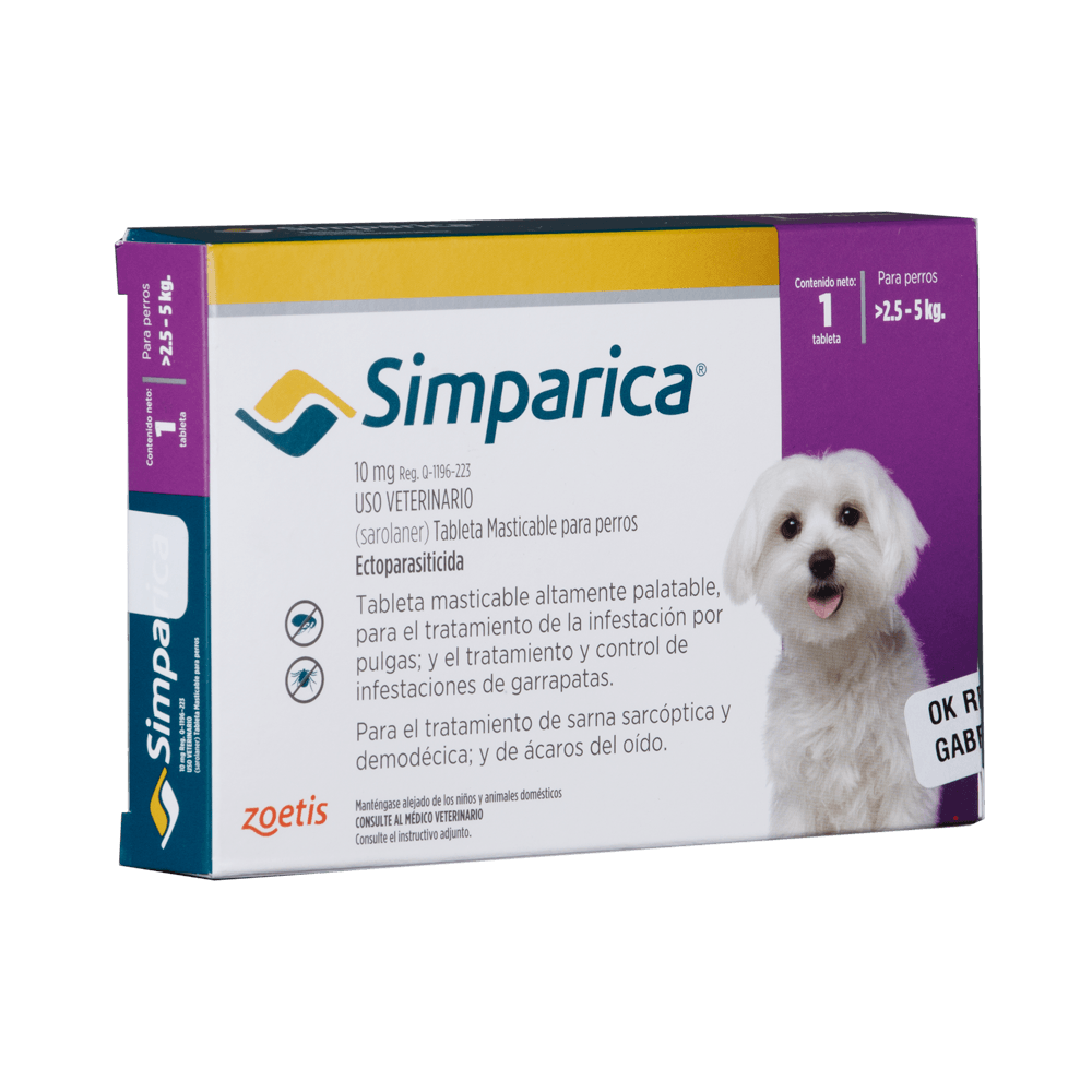SIMPARICA 10 MG CAJA 1 TABLETA - animalsveterinaria