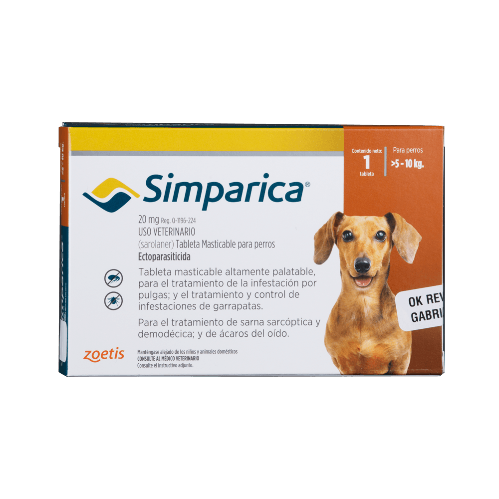 SIMPARICA 20 MG CAJA 1 TABLETA - animalsveterinaria