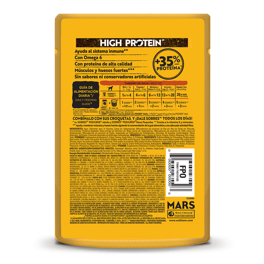 Pedigree High Protein Alimento Húmedo Perros Adultos Pollo y Cerdo 85 gr - animalsveterinaria